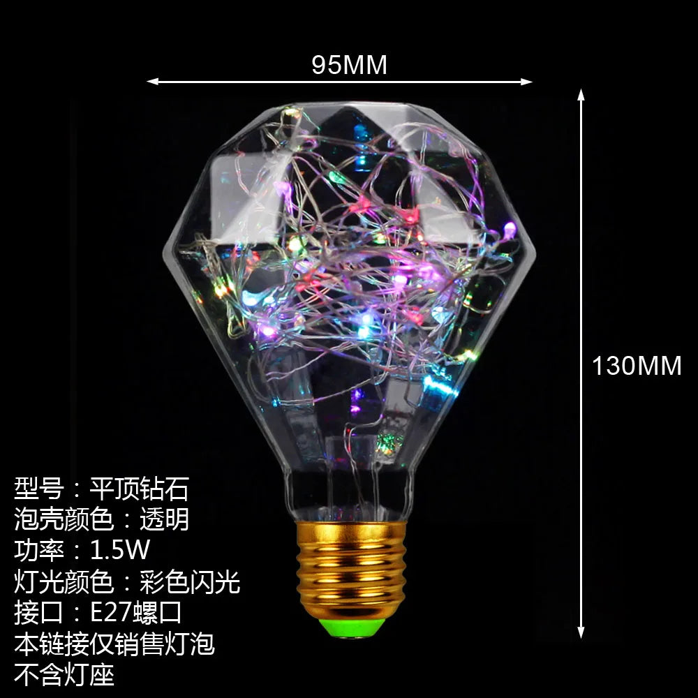 Afralia™ RGB E27 LED Vintage Edison Light Bulb 1.5W Retro Lamp Industr