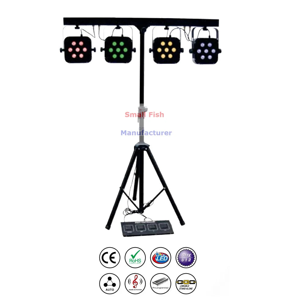 Afralia™ Led Par Kit: 4x7x10W 4in1 RGBW Slim Flat Par Lights Set with