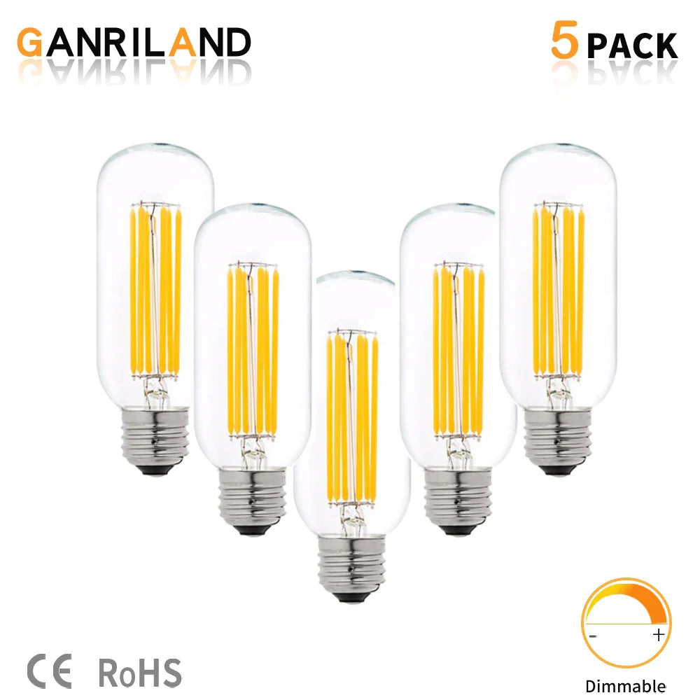 Afralia™ T45 Tubular LED Night Bulb 6W Dimmable Filament E26 E27 Penda