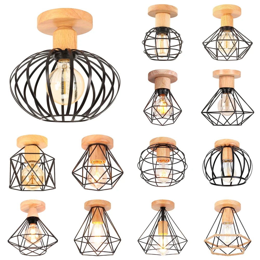 Afralia™ Wire Cage Ceiling Light for Kitchen Living Room Bar Restauran
