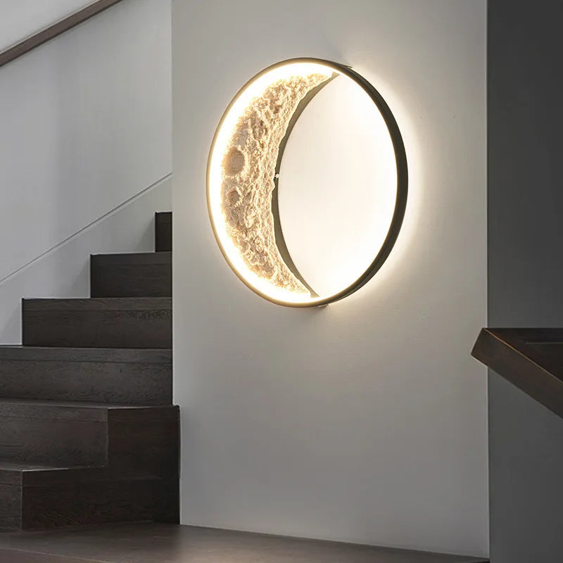 Afralia™ Moonlight Bedroom Wall Lamp Moon Mural Art Hall Decor Bedside