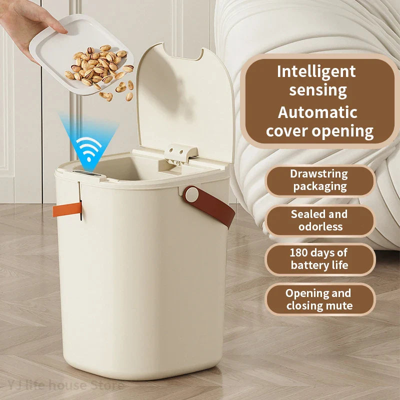 Afralia™ Smart Sensor Garbage Bin | Automatic Sealing Waste Can for Ki