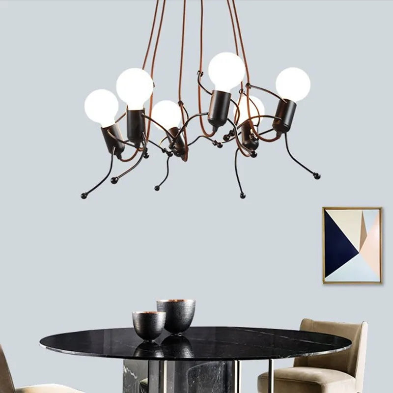 Afralia™ Iron Man Chandelier: Modern Creative Art Climber for Aisle, C