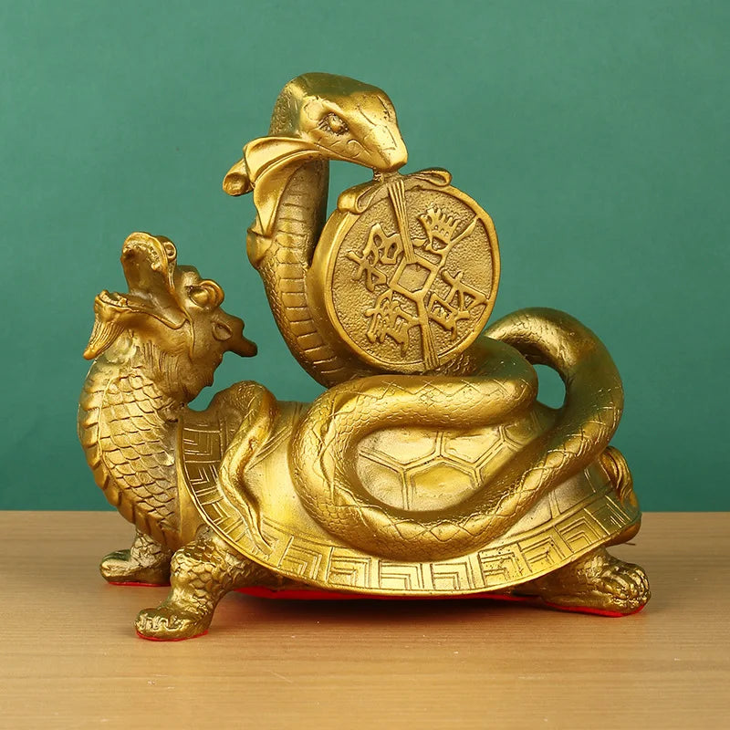 Afralia™ Xuanwu Turtle Snake Copper Home Sculptures