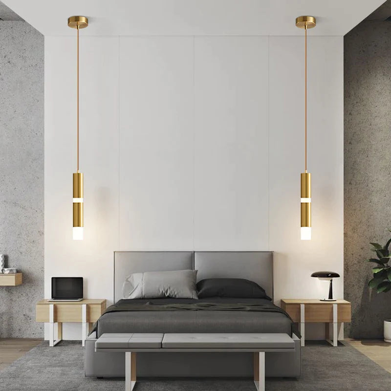 Afralia™ Modern Black Gold High Pendant Lamp for Ceiling, Living Room,