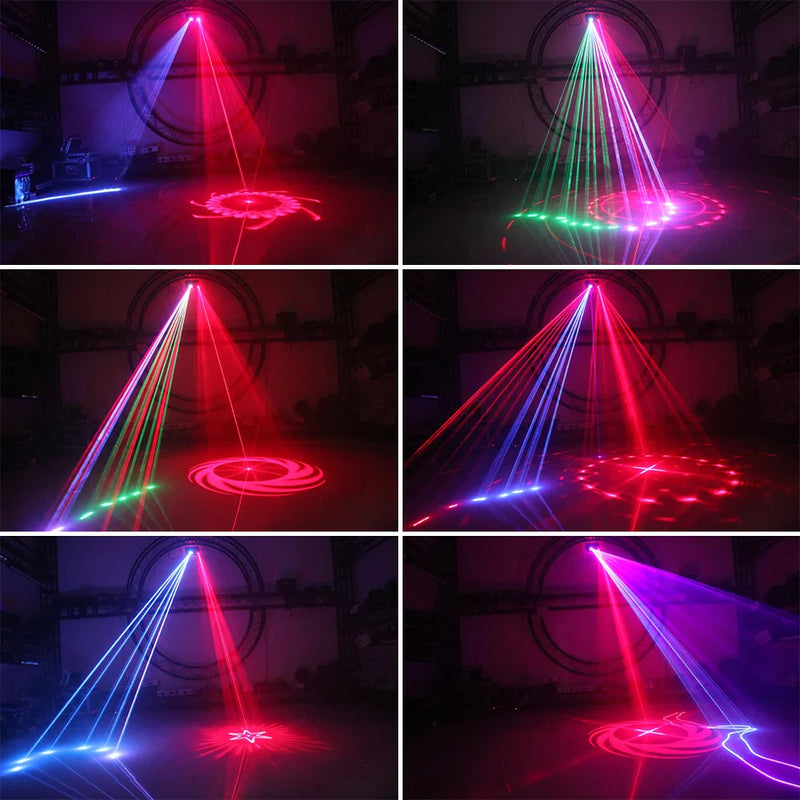 Afralia™ RGB Laser Beam Line Scanner 2in1 Projector DJ Disco Stage Lig