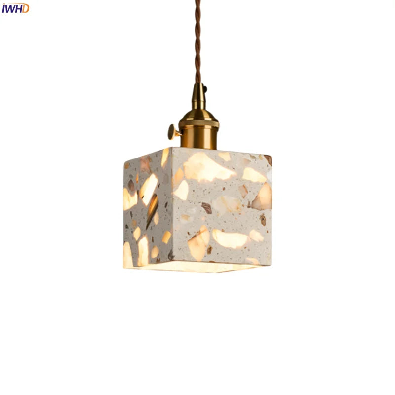 Afralia™ Terrazzo LED Pendant Light - Modern Nordic Design for Home an