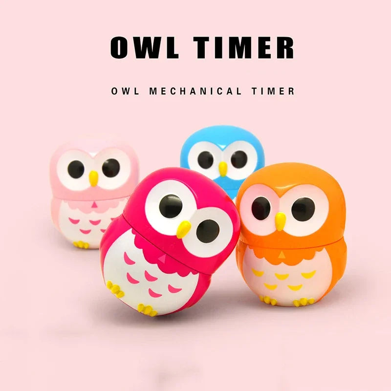 Afralia™ Owl Kitchen Timer - Cute Mechanical Countdown Alarm Clock