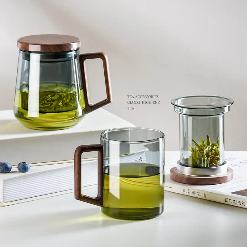 Afralia™ Glass Tea Cup: High Quality Heat Resistant Puer Filter Cups w