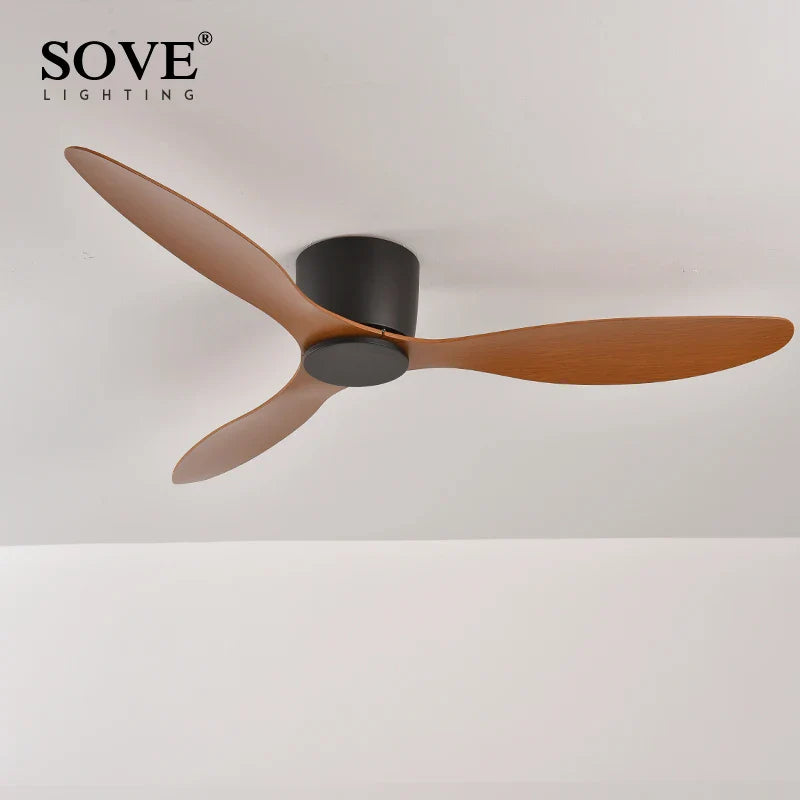 Afralia™ Modern Low Floor DC Ceiling Fan Remote Control Simple Design