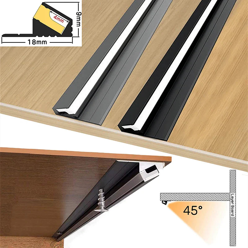 Afralia™ Slim Aluminum LED Profile for Cabinet Layer Backlight Bar Str